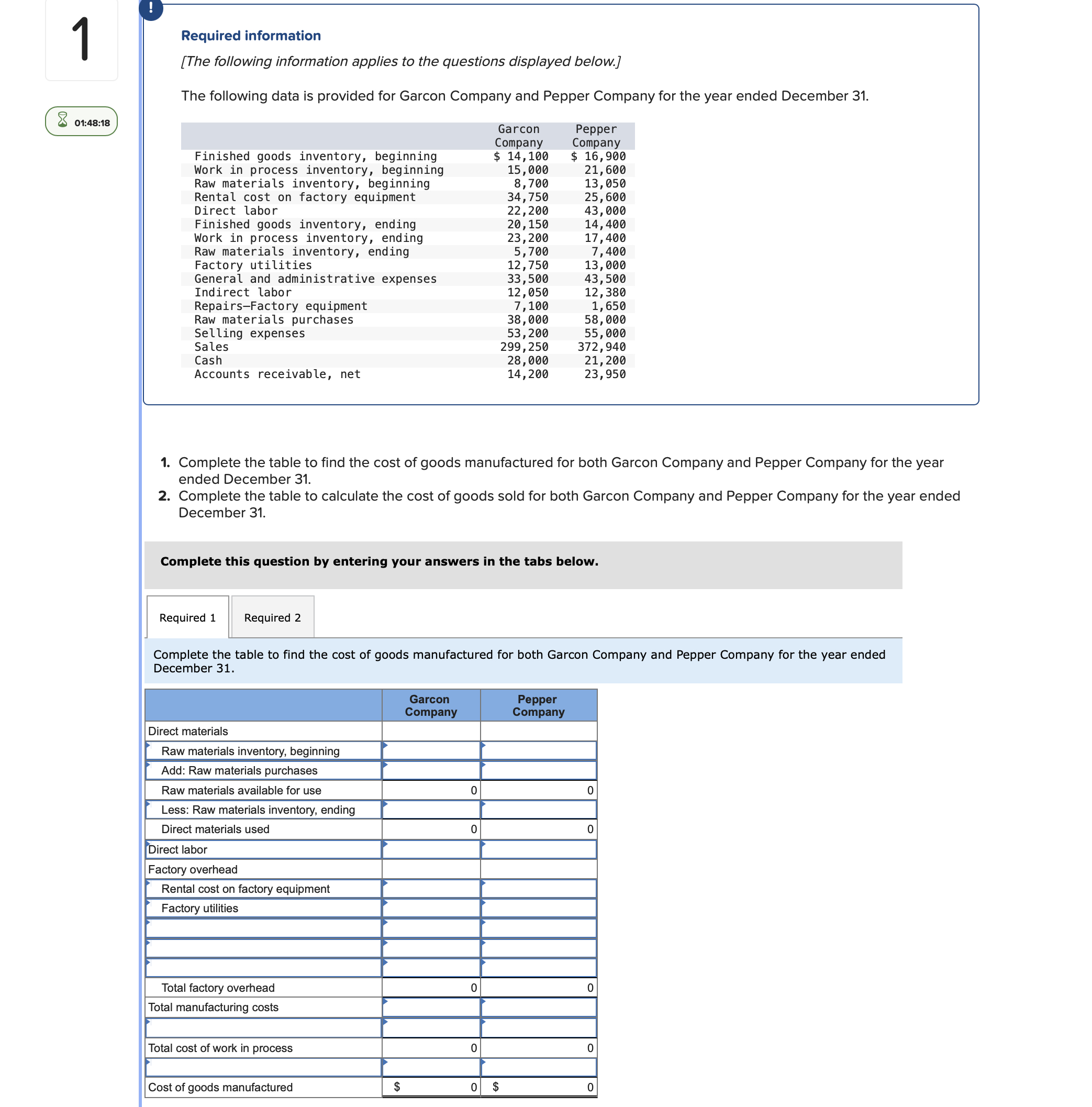 Solved Please help me complete the chart below! | Chegg.com