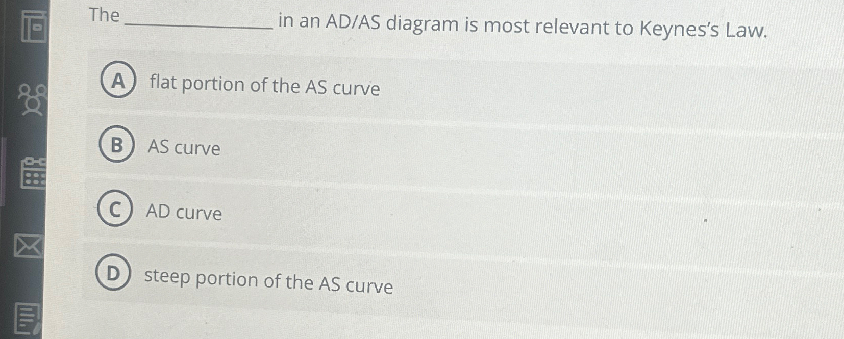 Solved The ﻿in an AD/AS diagram is most relevant to | Chegg.com