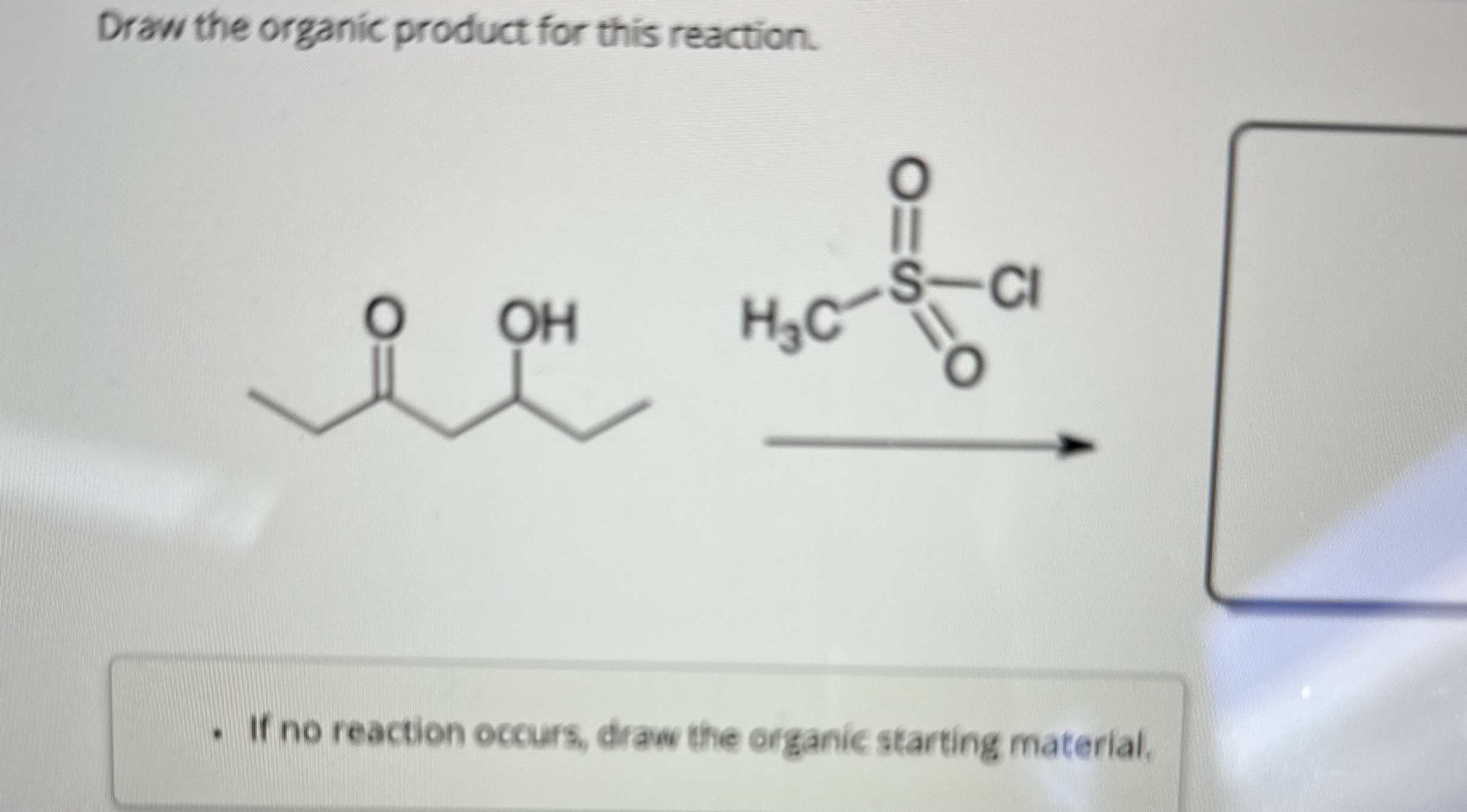 Solved Draw the organic product for this reaction.If no | Chegg.com