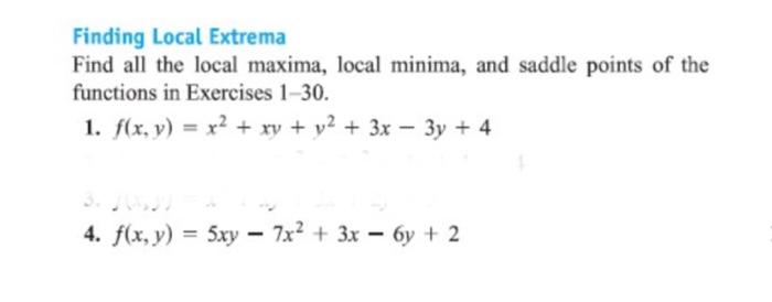 Solved Finding Local Extrema Find all the local maxima, | Chegg.com