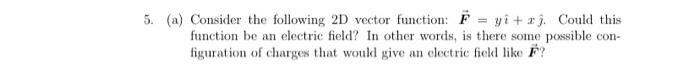 Solved A Consider The Following 2d Vector Function 4956