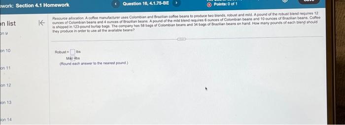 Solved Ework Section 4 1 Homework On List On Y On 10 On 11