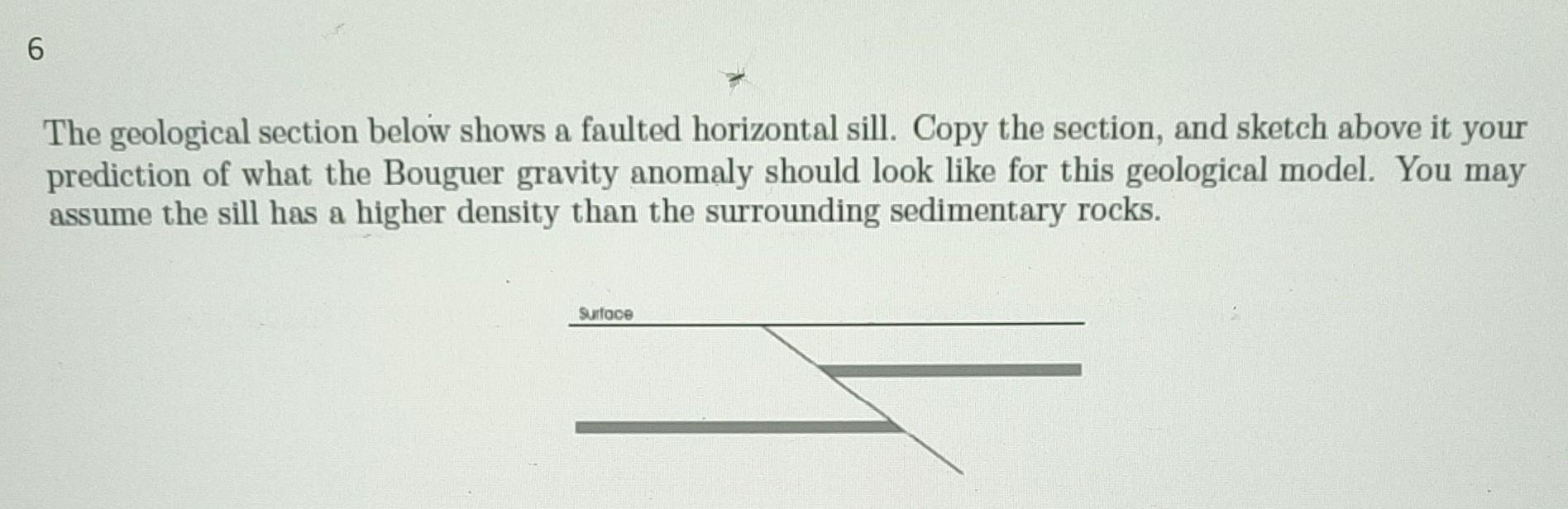 The geological section below shows a faulted | Chegg.com