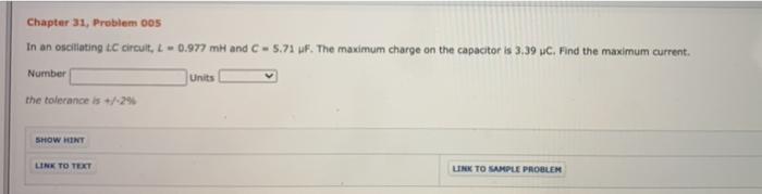 Solved Chapter 31, Problem os In an oscillating LC circult, | Chegg.com