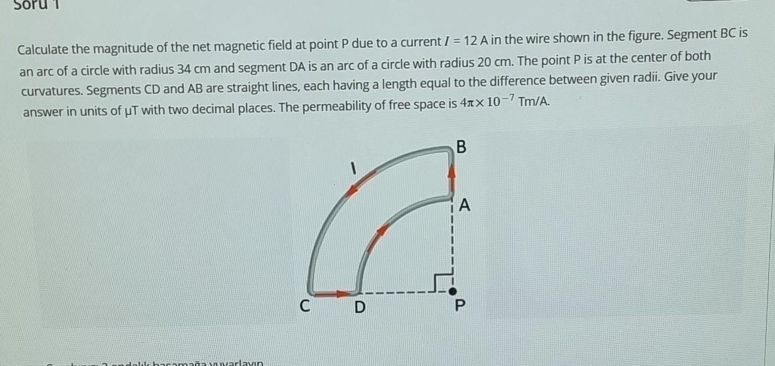 Solved Calculate the magnitude of the net magnetic field at | Chegg.com