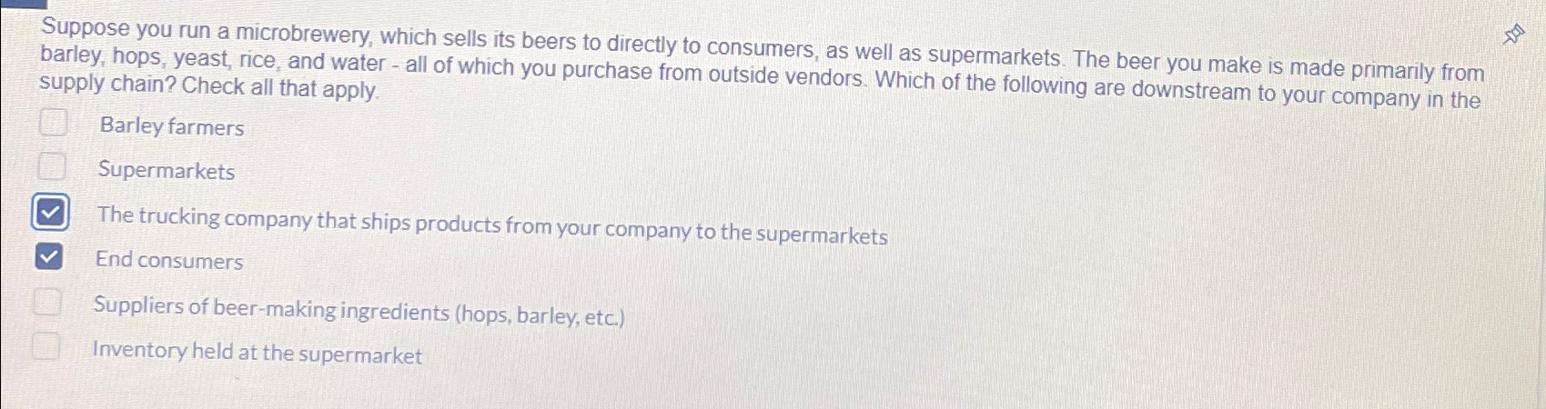 Solved Suppose you run a microbrewery, which sells its beers | Chegg.com