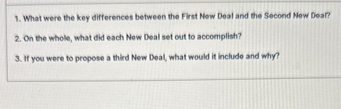 1. What were the key differences between the First | Chegg.com