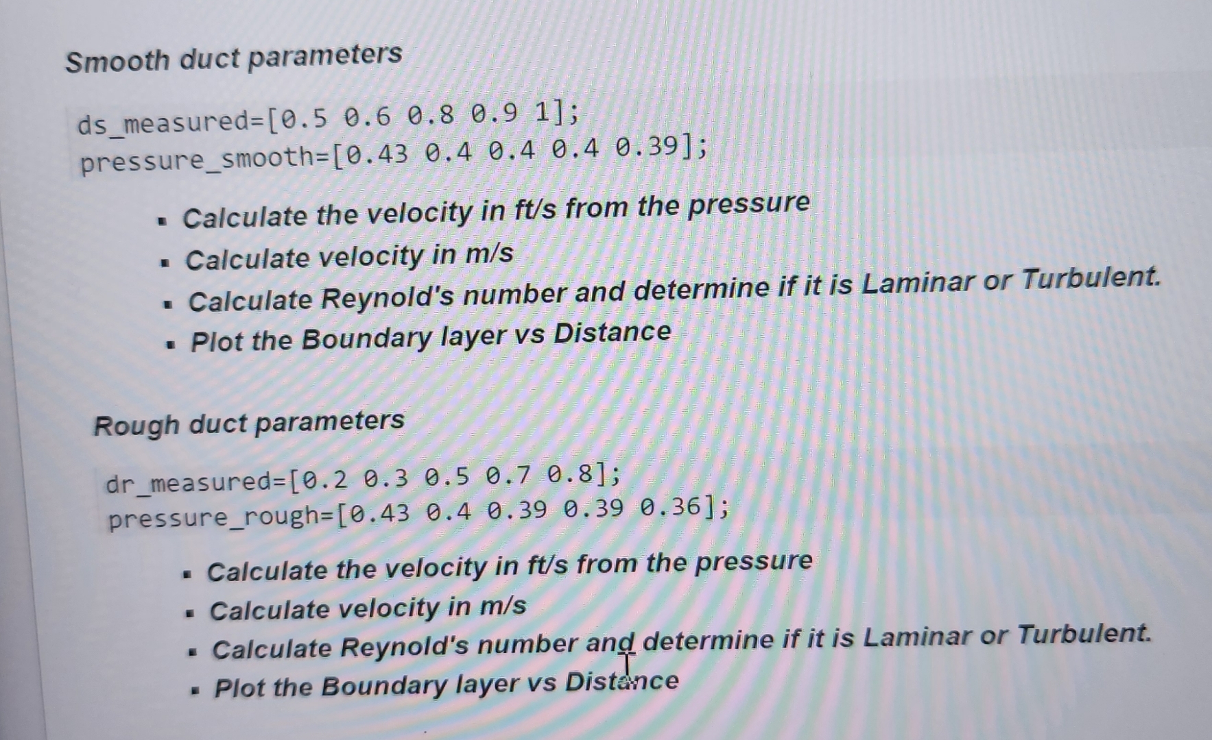 Solved Boundary Layer - ﻿MATLAB AssignmentHoles used in | Chegg.com