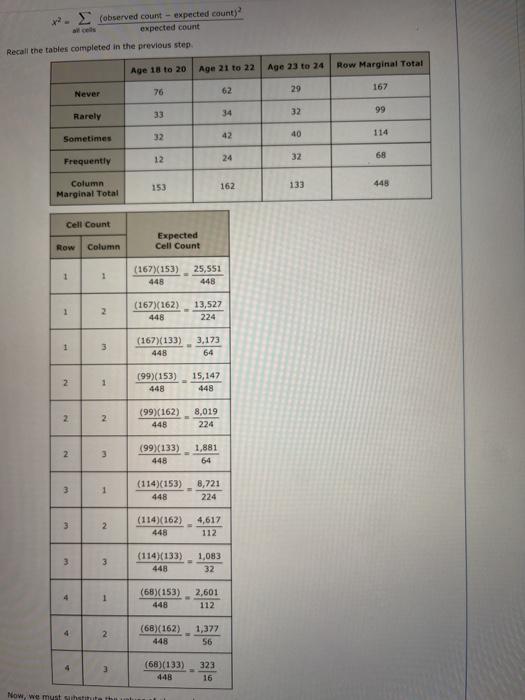 Solved (observed count - expected count) expected count | Chegg.com