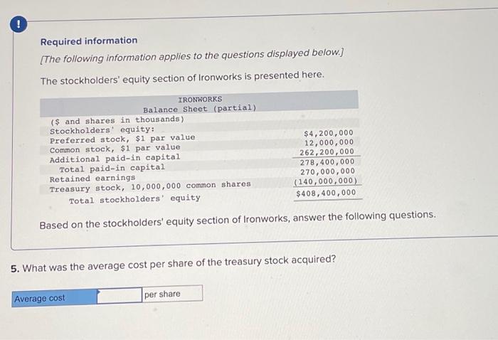 Solved Required information [The following information | Chegg.com
