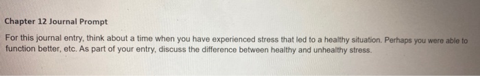 Solved Chapter 12 Journal Prompt For this journal entry, | Chegg.com