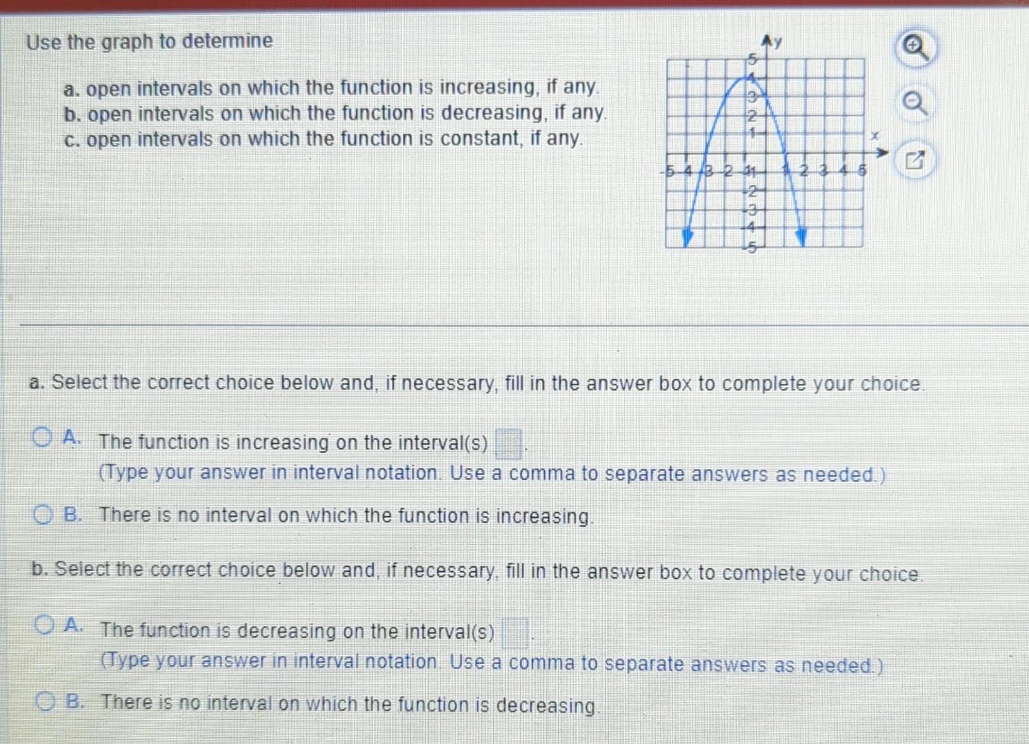 Solved Use the graph to determine a. open intervals on which | Chegg.com