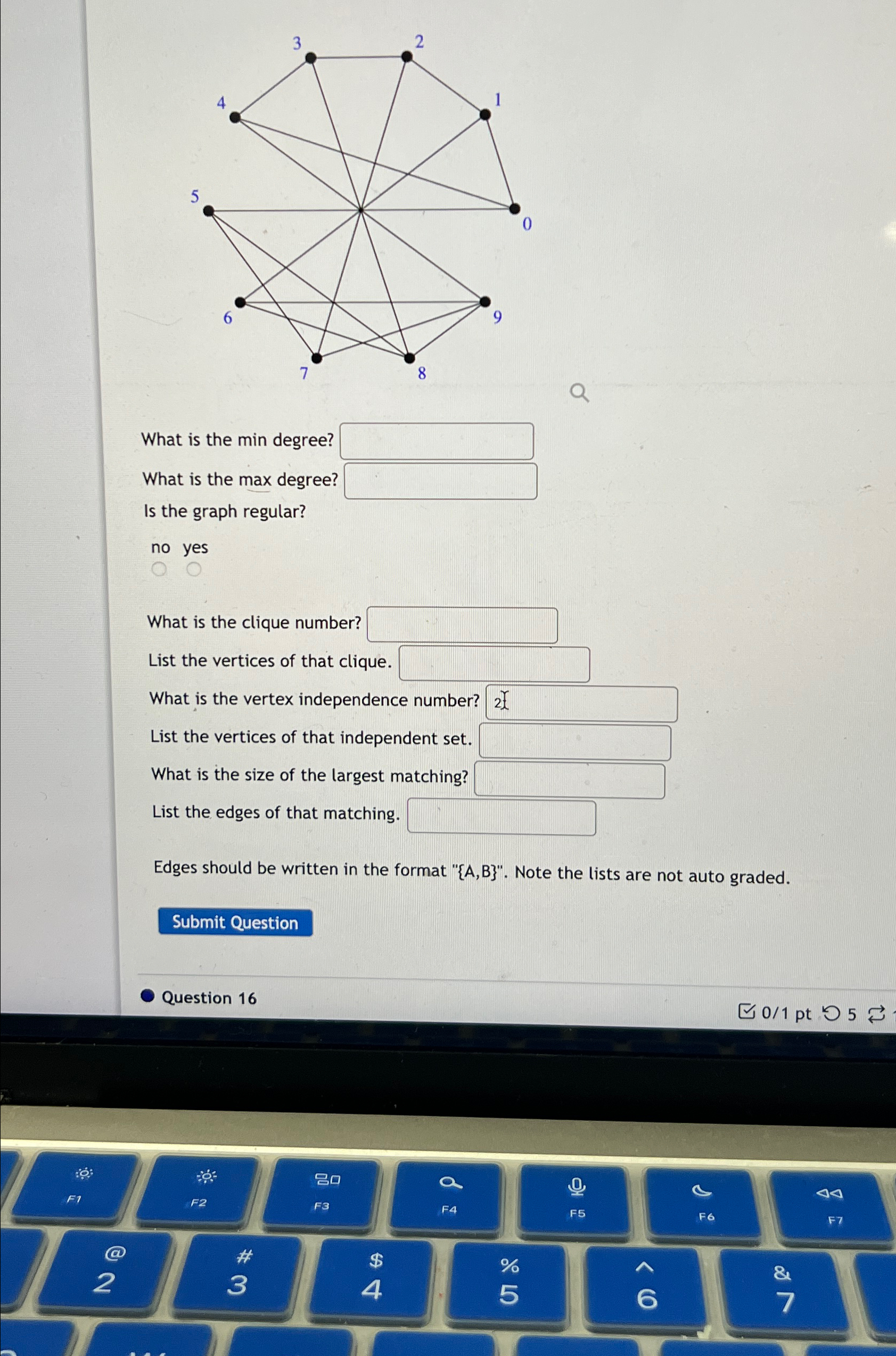 Solved What is the min degree?What is the max degree?Is the | Chegg.com