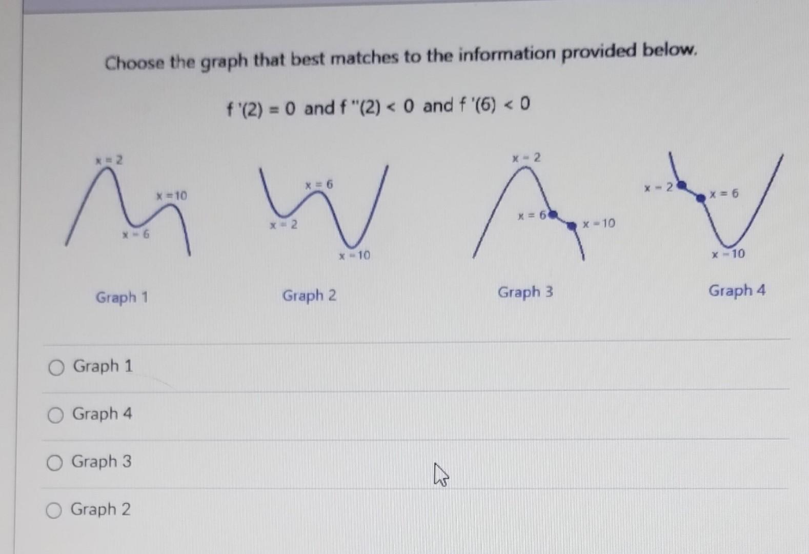 Solved choose the graph that best matches to the | Chegg.com