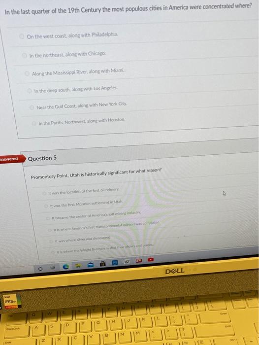 Solved In the last quarter of the 19th Century the most | Chegg.com