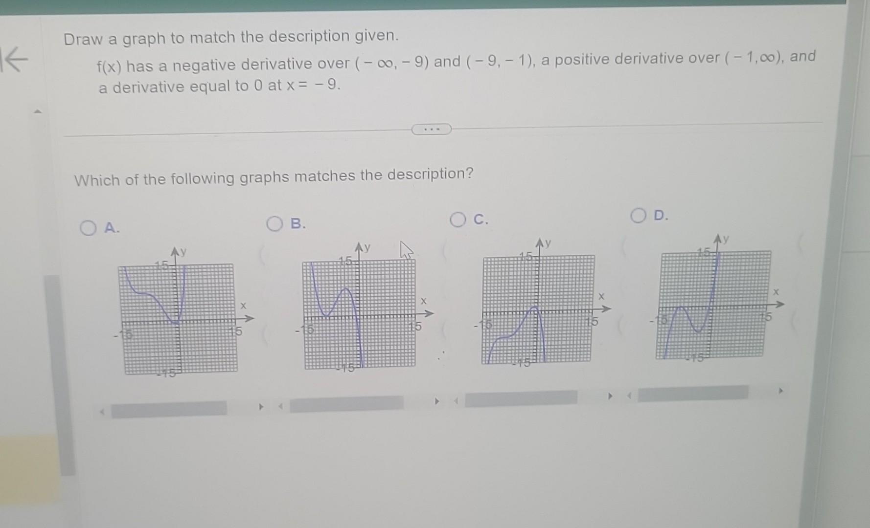 Solved Draw a graph to match the description given. f(x) has | Chegg.com