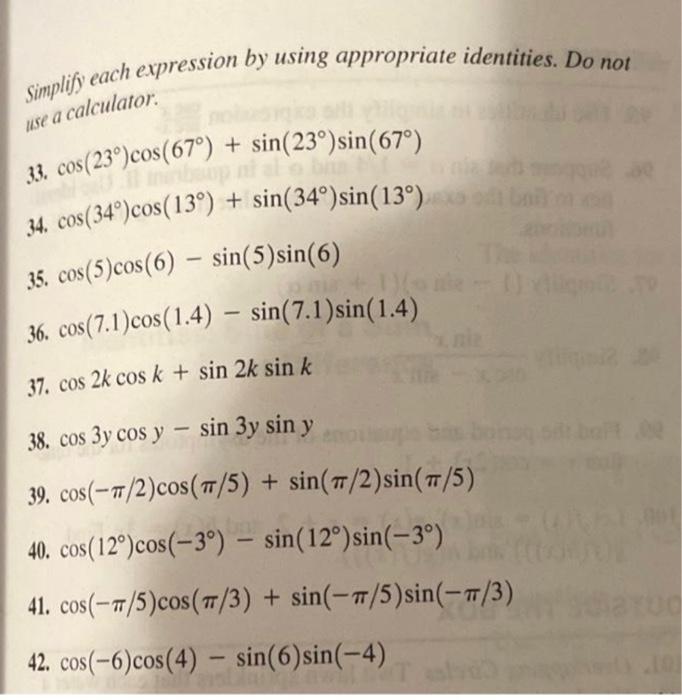 Solved Simplify each expression by using appropriate | Chegg.com