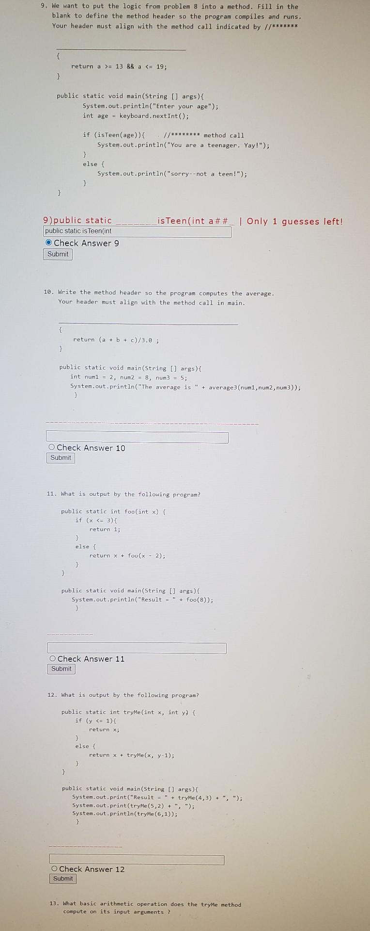 Solved 9. We want to put the logic from problem 8 into a | Chegg.com