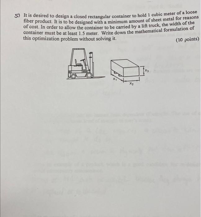 Solved 5) It is desired to design a closed rectangular | Chegg.com