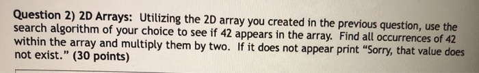 Solved Question 1 Warmup Question Create A 4 By 6 2d Array 
