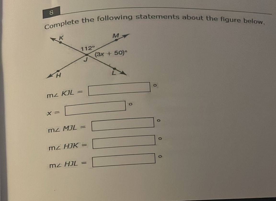 Solved 8Complete the following statements about the figure | Chegg.com