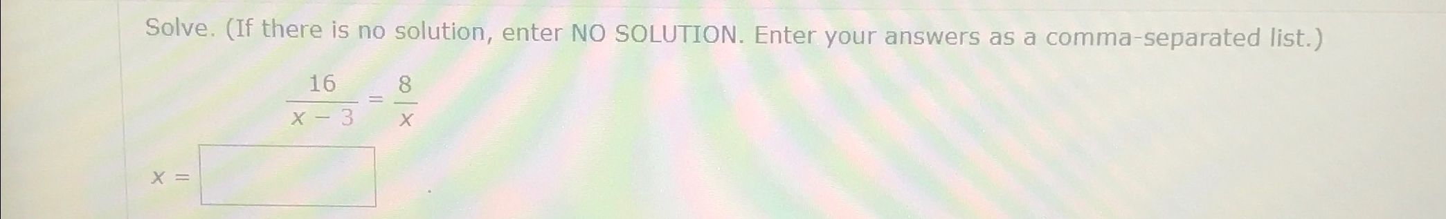 Solved Solve. (If there is no solution, enter NO SOLUTION. | Chegg.com