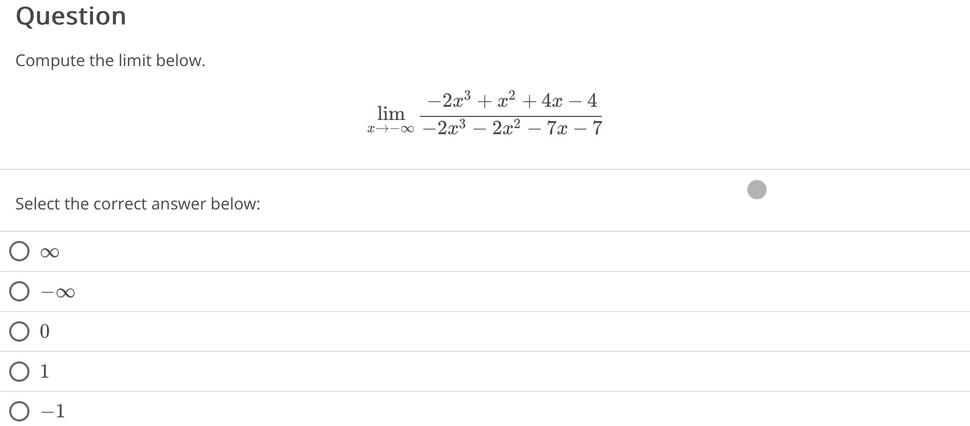Solved QuestionCompute the limit | Chegg.com