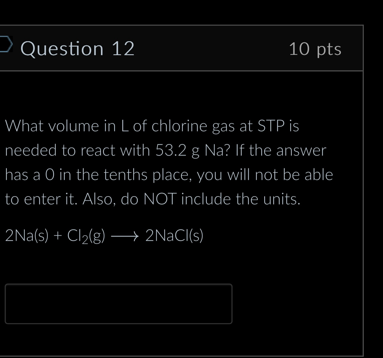 Solved Question 12What volume in L ﻿of chlorine gas at STP | Chegg.com