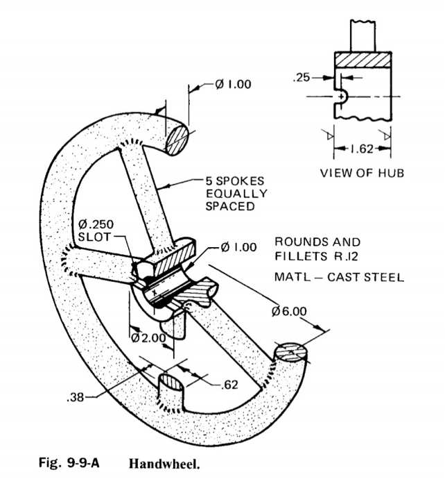 Solved Handwheel- Solve by drawing required views using a | Chegg.com