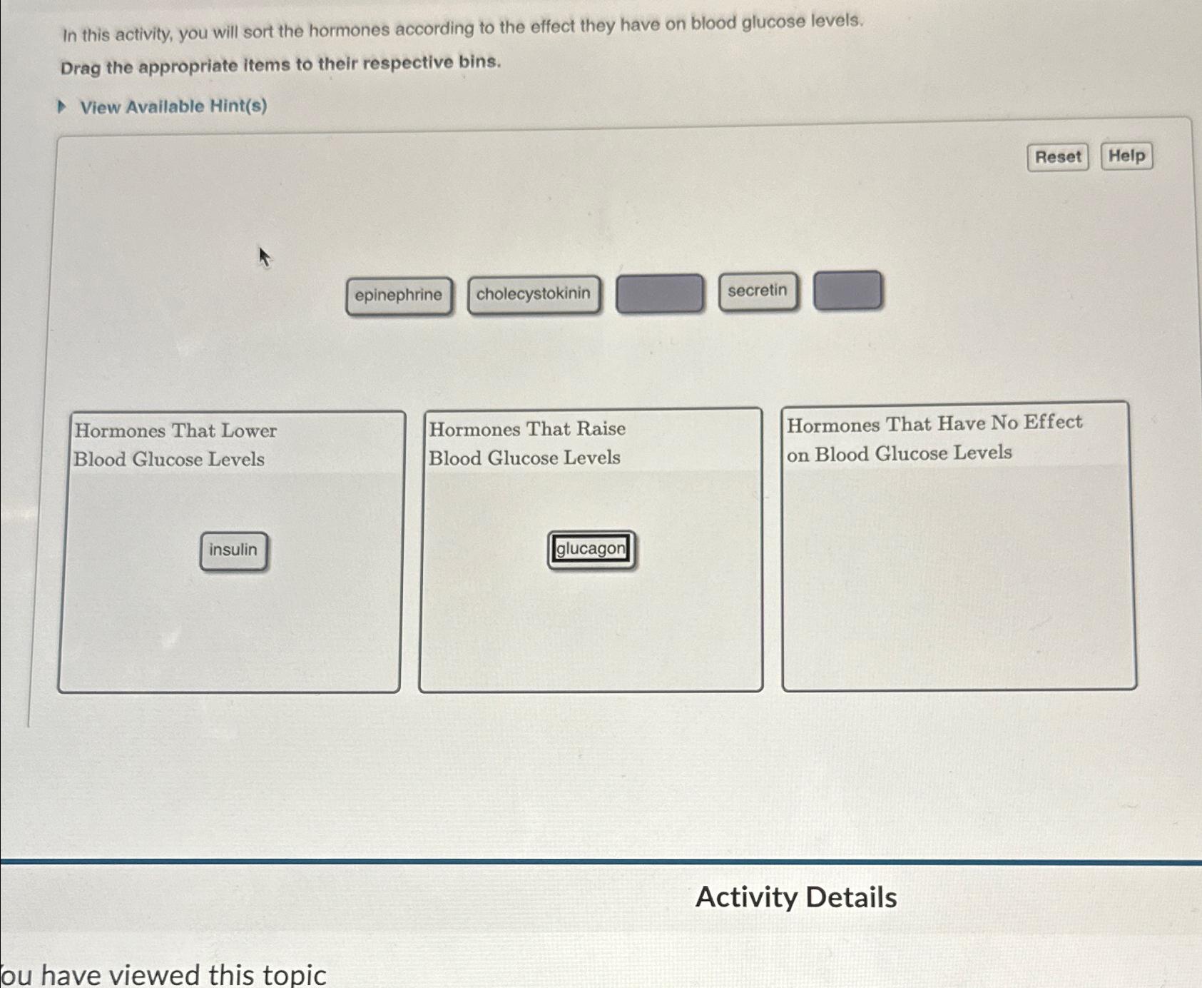 Solved In this activity, you will sort the hormones | Chegg.com