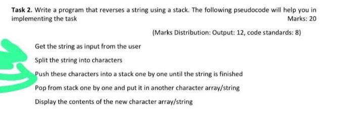Solved Task 2. Write a program that reverses a string using | Chegg.com