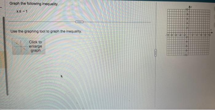 Solved Graph the following inequality. x≤−1 Use the graphing | Chegg.com