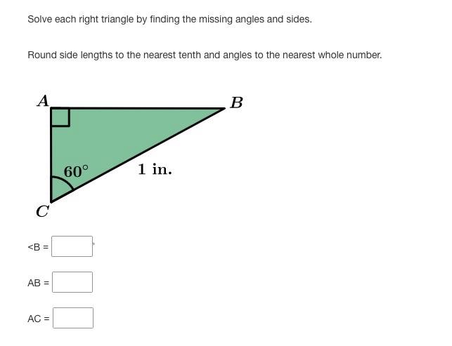 Solved Solve each right triangle by finding the missing | Chegg.com