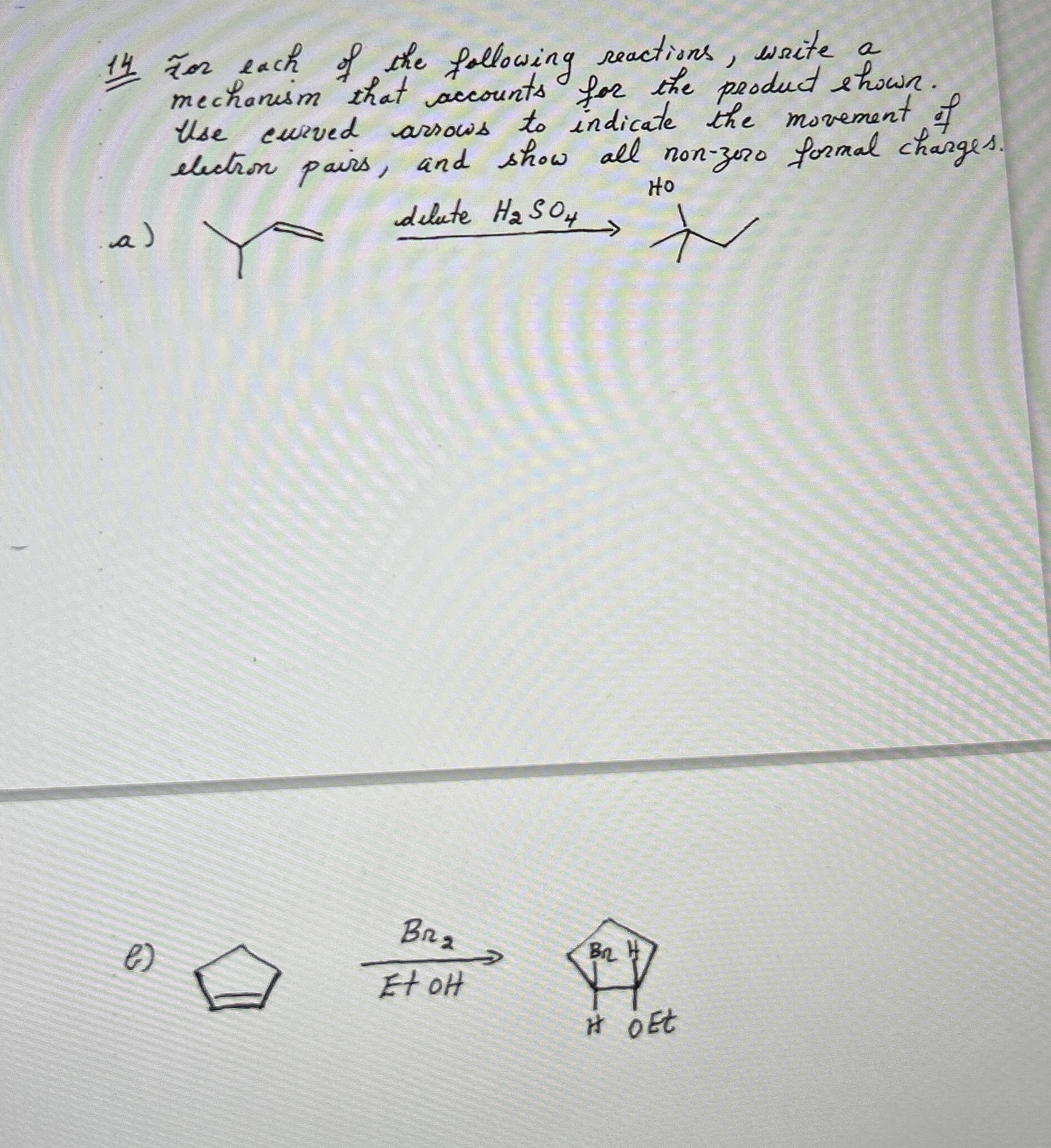 Solved 14 ﻿For each of the following reactions, write a | Chegg.com