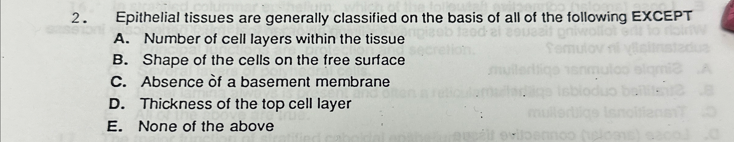 Solved Epithelial tissues are generally classified on the | Chegg.com