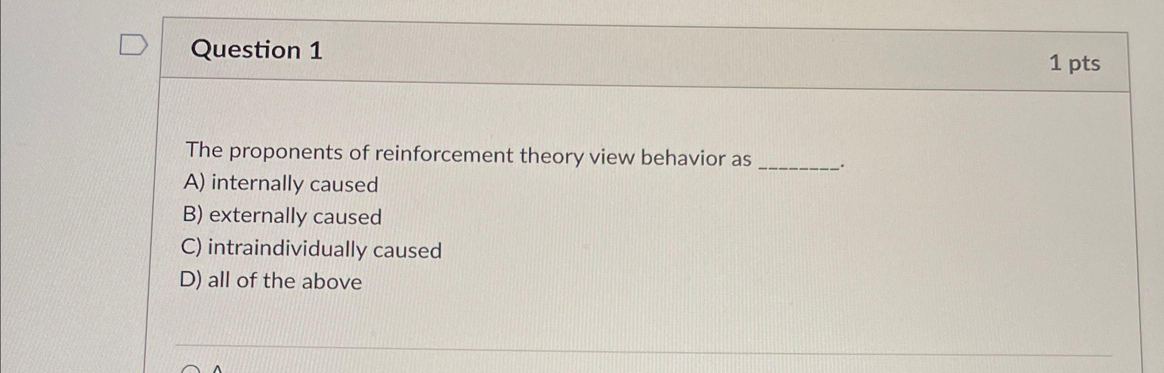 Solved Question 11 ptsThe proponents of reinforcement | Chegg.com Solved Question 11 ptsThe proponents of reinforcement | Chegg.com
