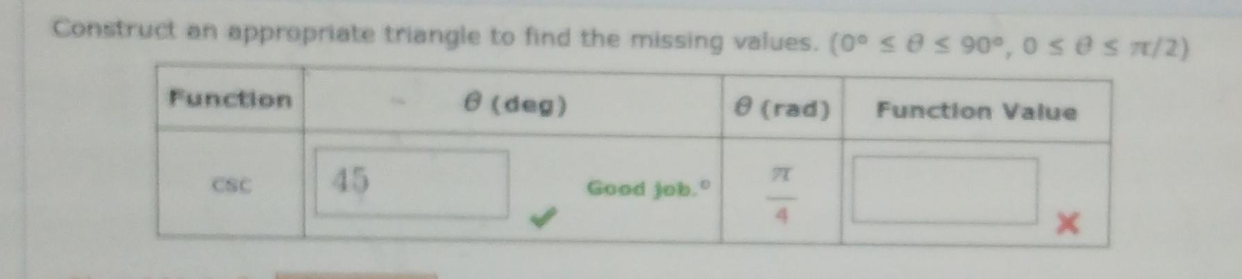 Solved Construct an appropriate triangle to find the missing | Chegg.com