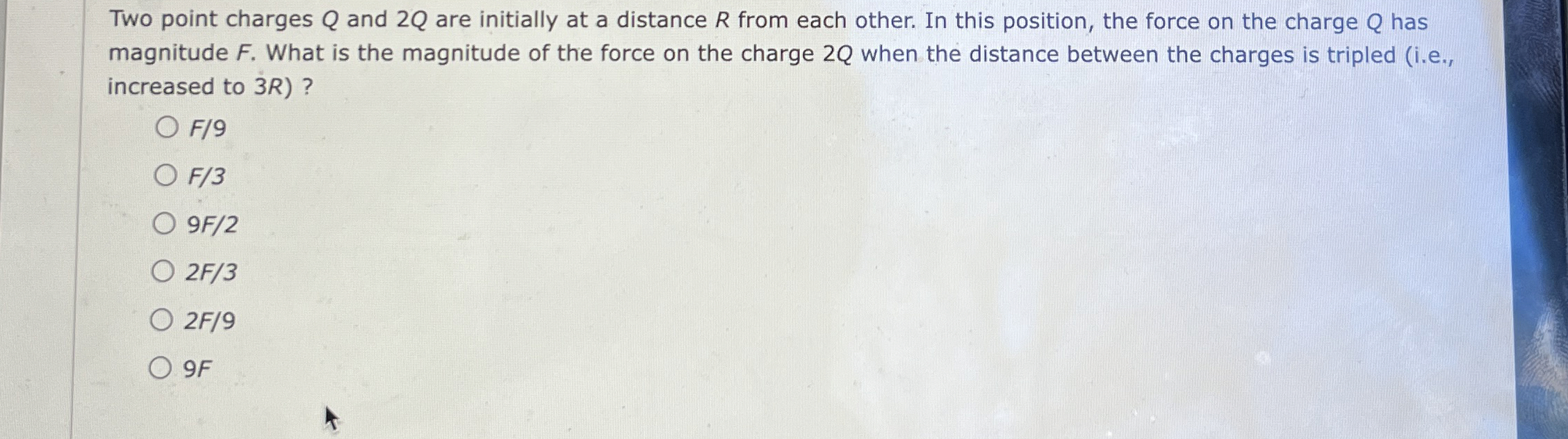 Solved Two point charges Q ﻿and 2Q ﻿are initially at a | Chegg.com