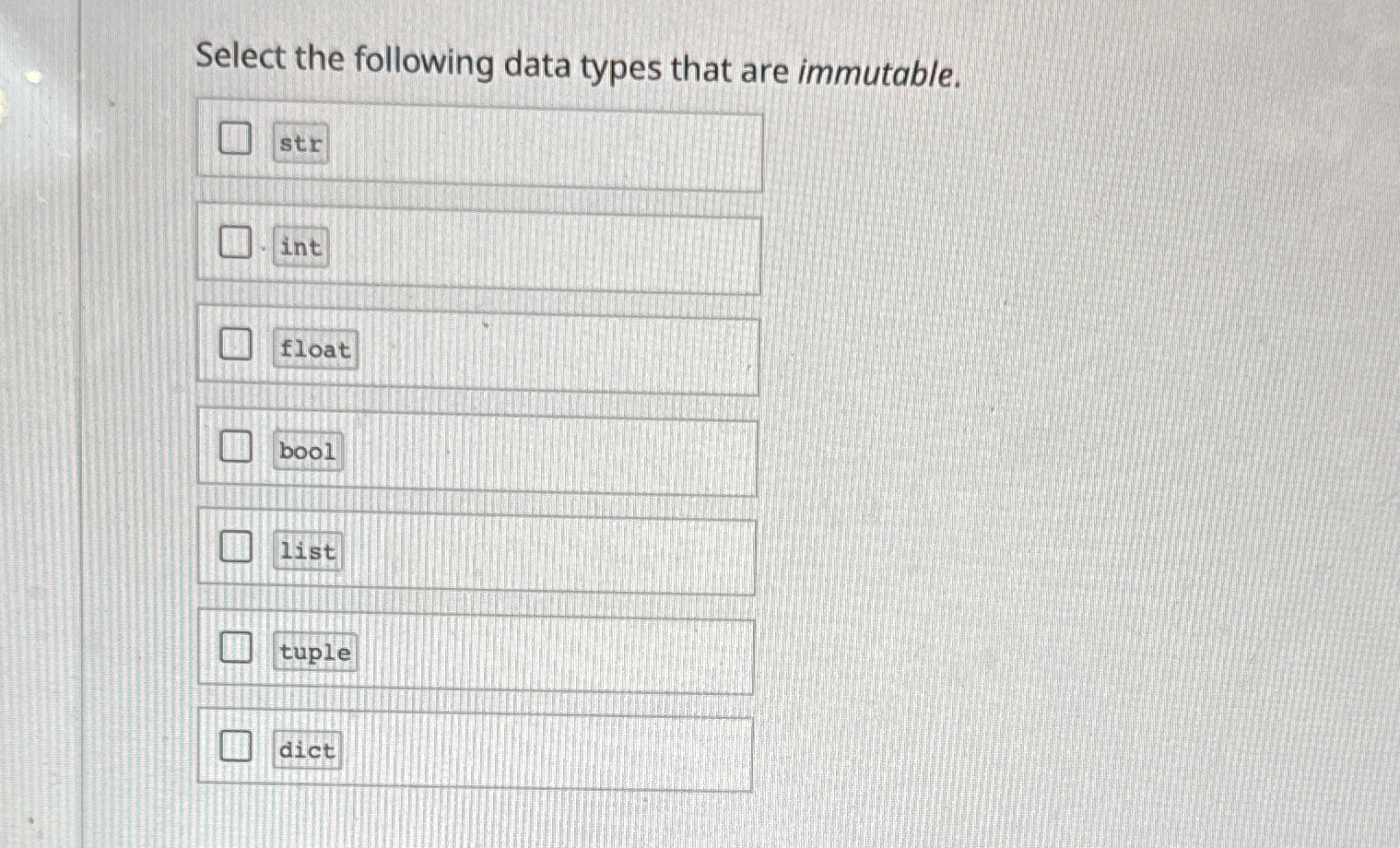 Solved Select the following data types that are | Chegg.com