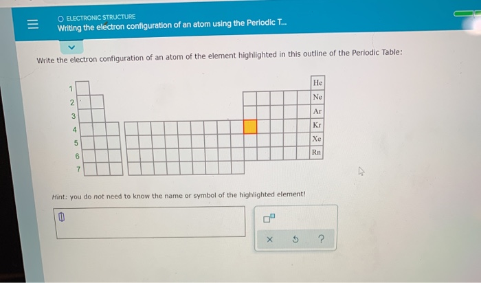 Solved e O ELECTRONIC STRUCTURE Writing the electron | Chegg.com