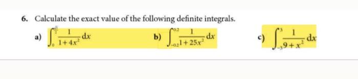 Solved 6. Calculate the exact value of the following | Chegg.com