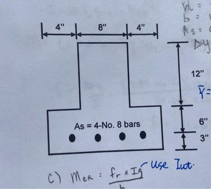 Solved 22 roblem 3 (40 points) Given the invert T-beam shown | Chegg.com