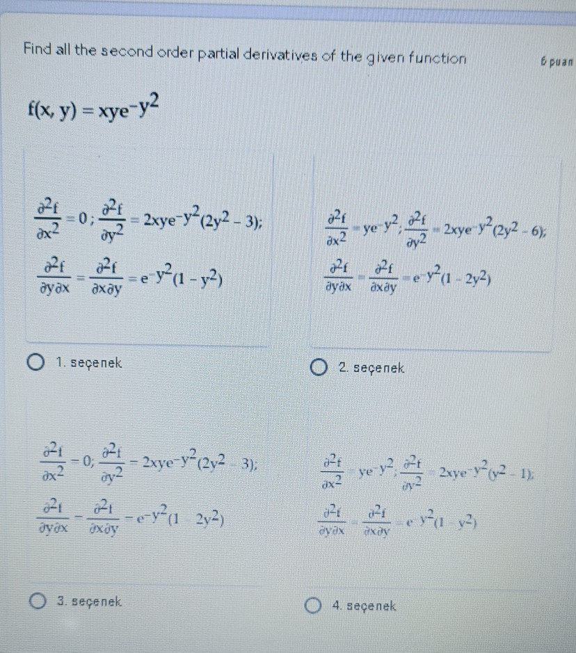 Solved Find all the second order partial derivatives of the | Chegg.com