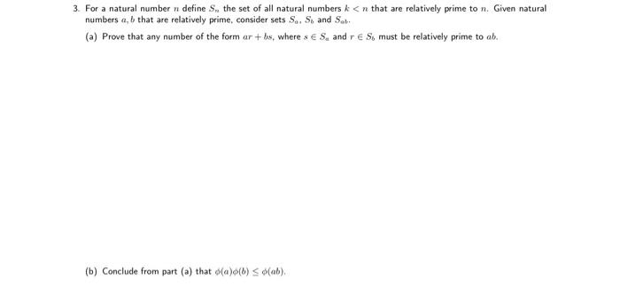 Solved 3. For a natural number n define Sn the set of all | Chegg.com