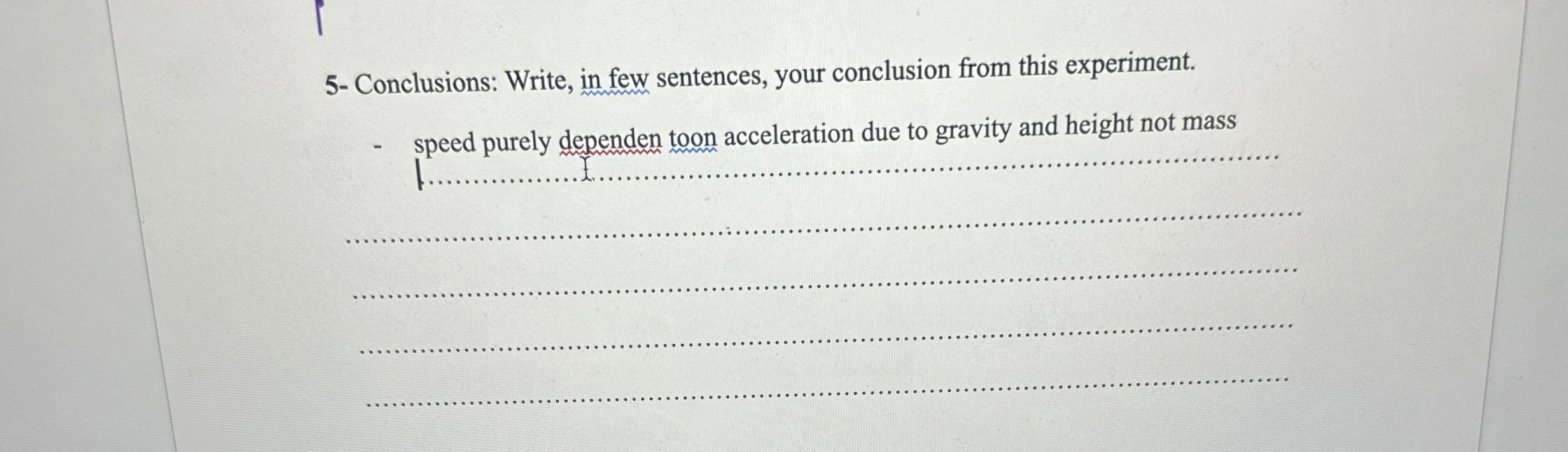 Solved 5- ﻿Conclusions: Write, in few sentences, your | Chegg.com