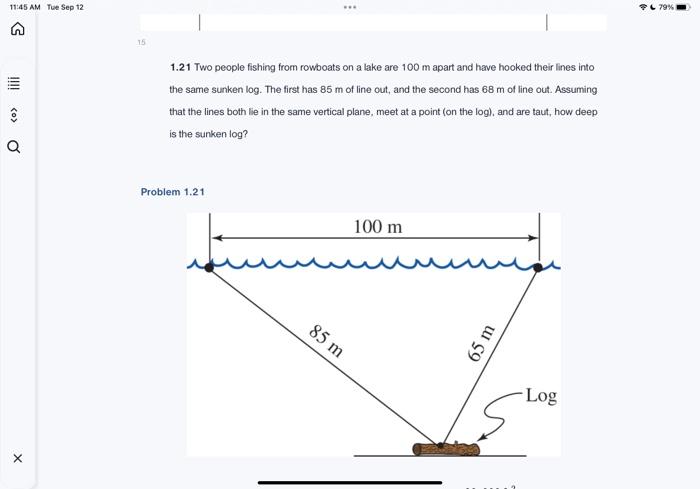 1.21 Two people fishing from rowboats on a lake are | Chegg.com