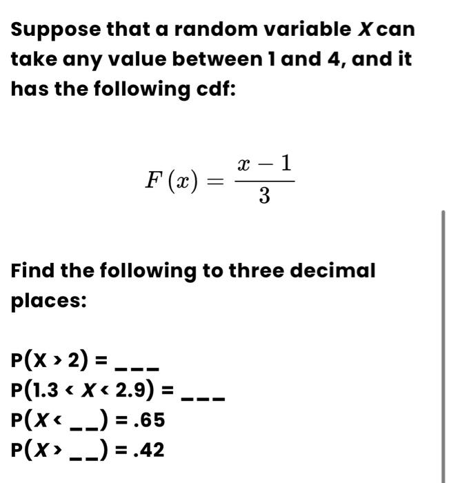 Solved Suppose X is a continuous random variable that can be | Chegg.com