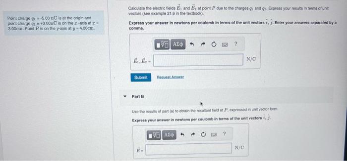 Solved Calculate the electric fields E1 and E2 at point P | Chegg.com