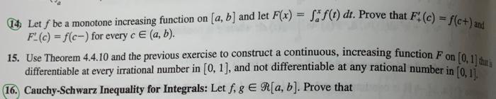 Solved (14.) Let f be a monotone increasing function on | Chegg.com