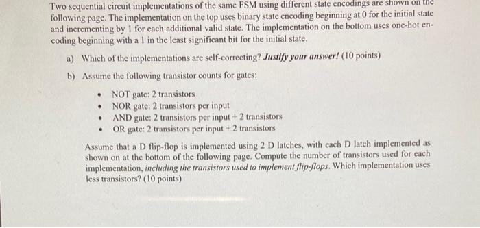 Solved Two sequential circuit implementations of the same | Chegg.com